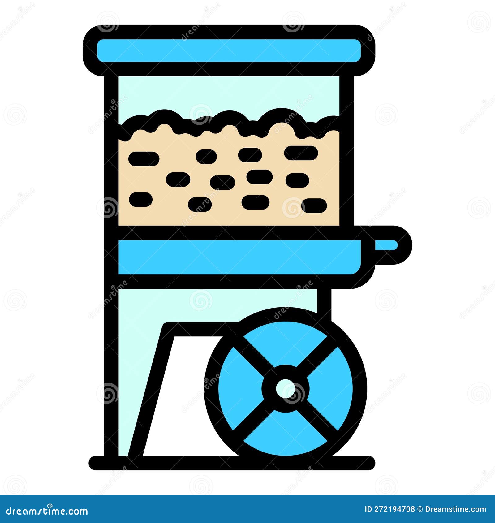 Street Popcorn Machine Icon Vector Flat Stock Vector - Illustration of ...