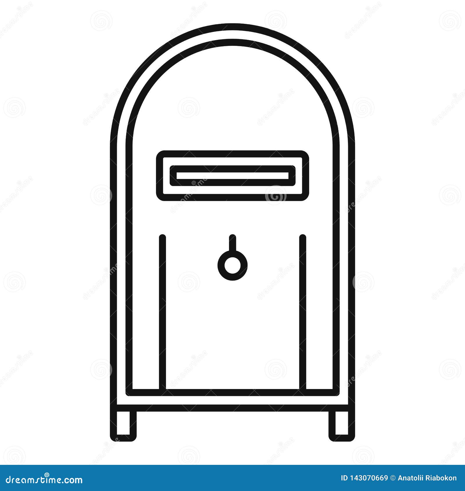 Street Post Box Icon, Outline Style Stock Vector - Illustration of ...