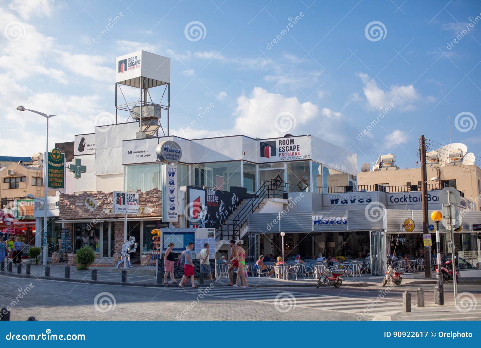 Street in Protaras editorial photography. Image of scene - 90922617