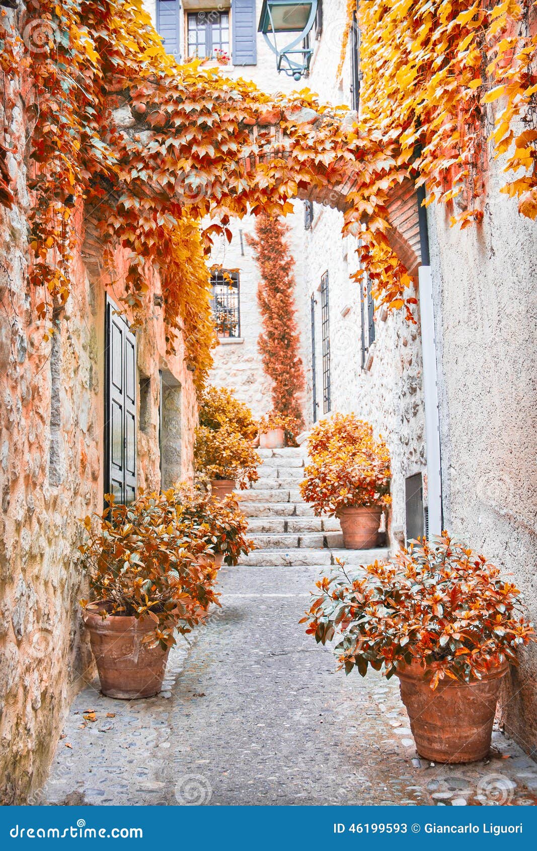 Street in Provence during the Fall Stock Image - Image of european ...