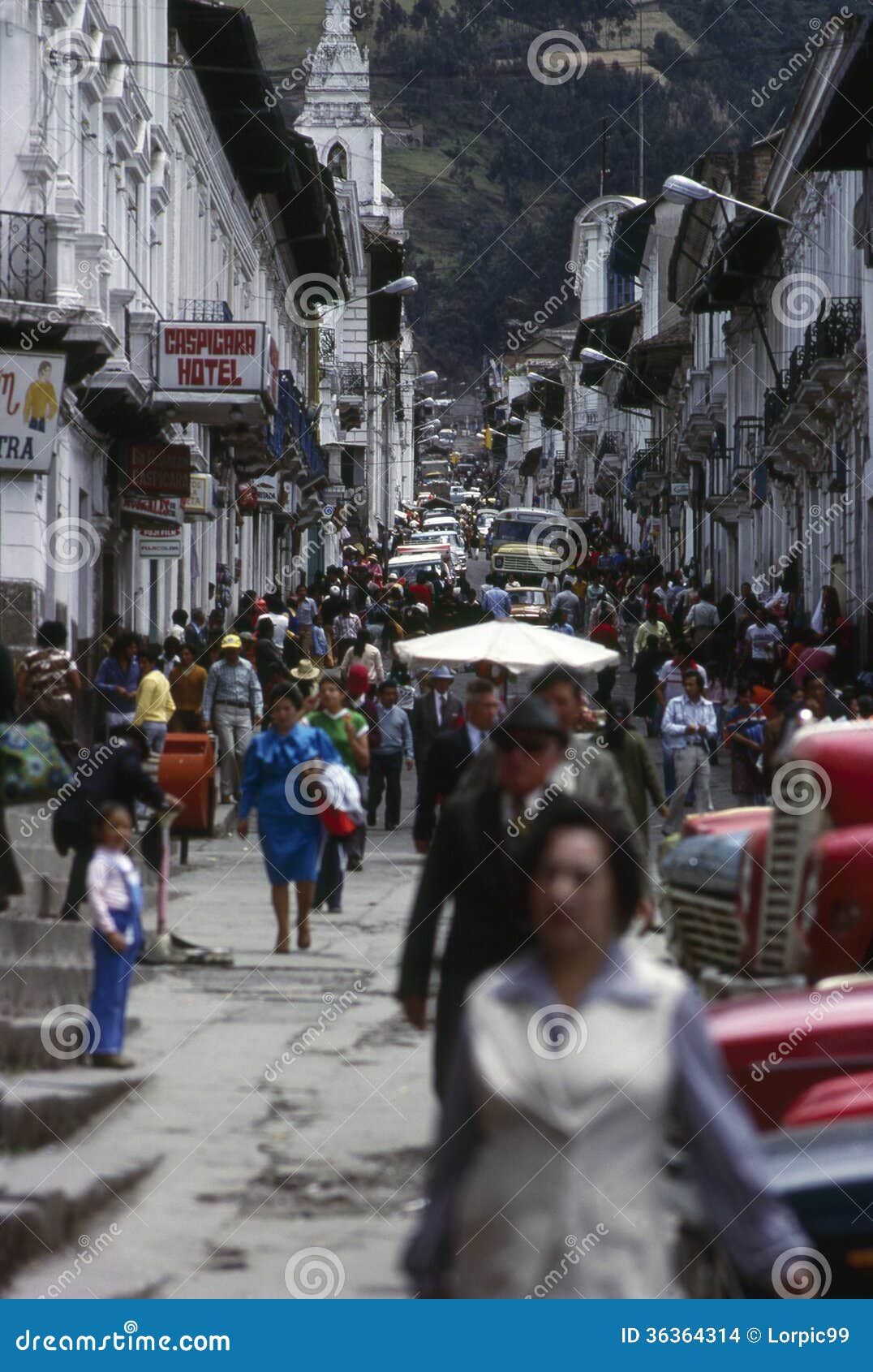 Street in Quito, Ecuador editorial stock image. Image of architecture ...