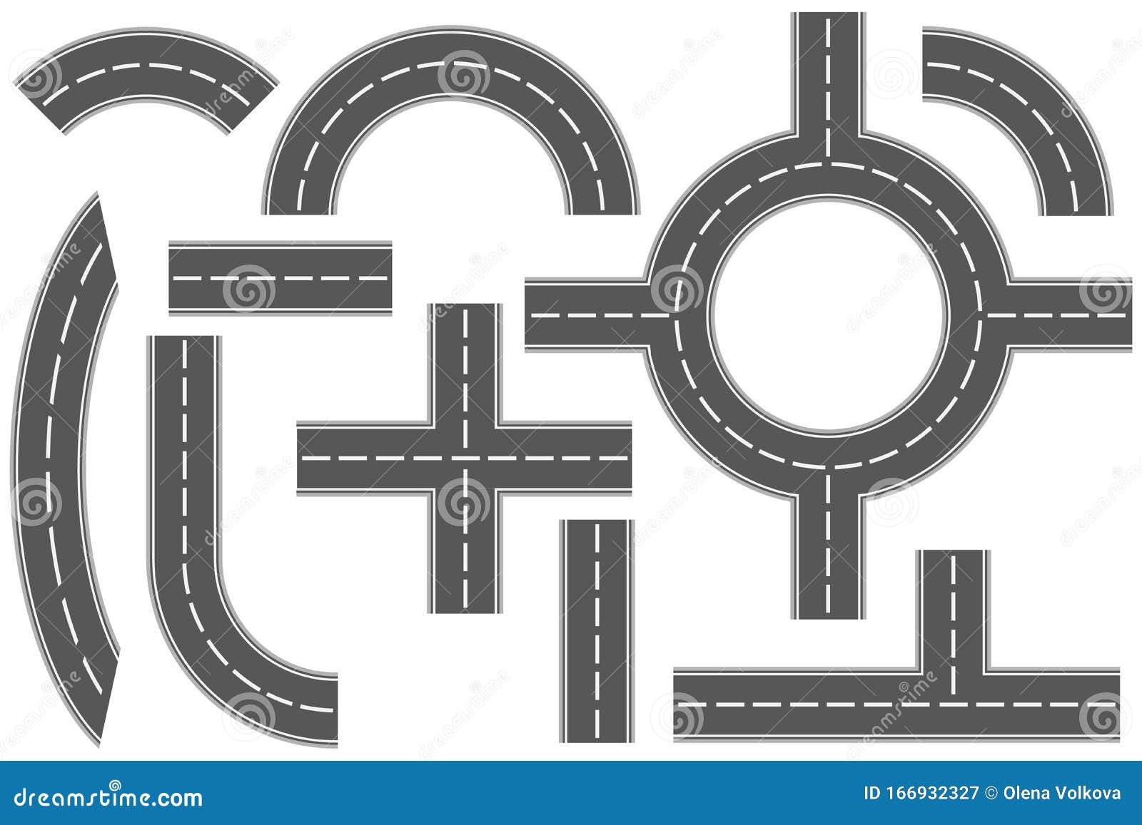 Street and Road. Road Elements Stock Illustration - Illustration of ...