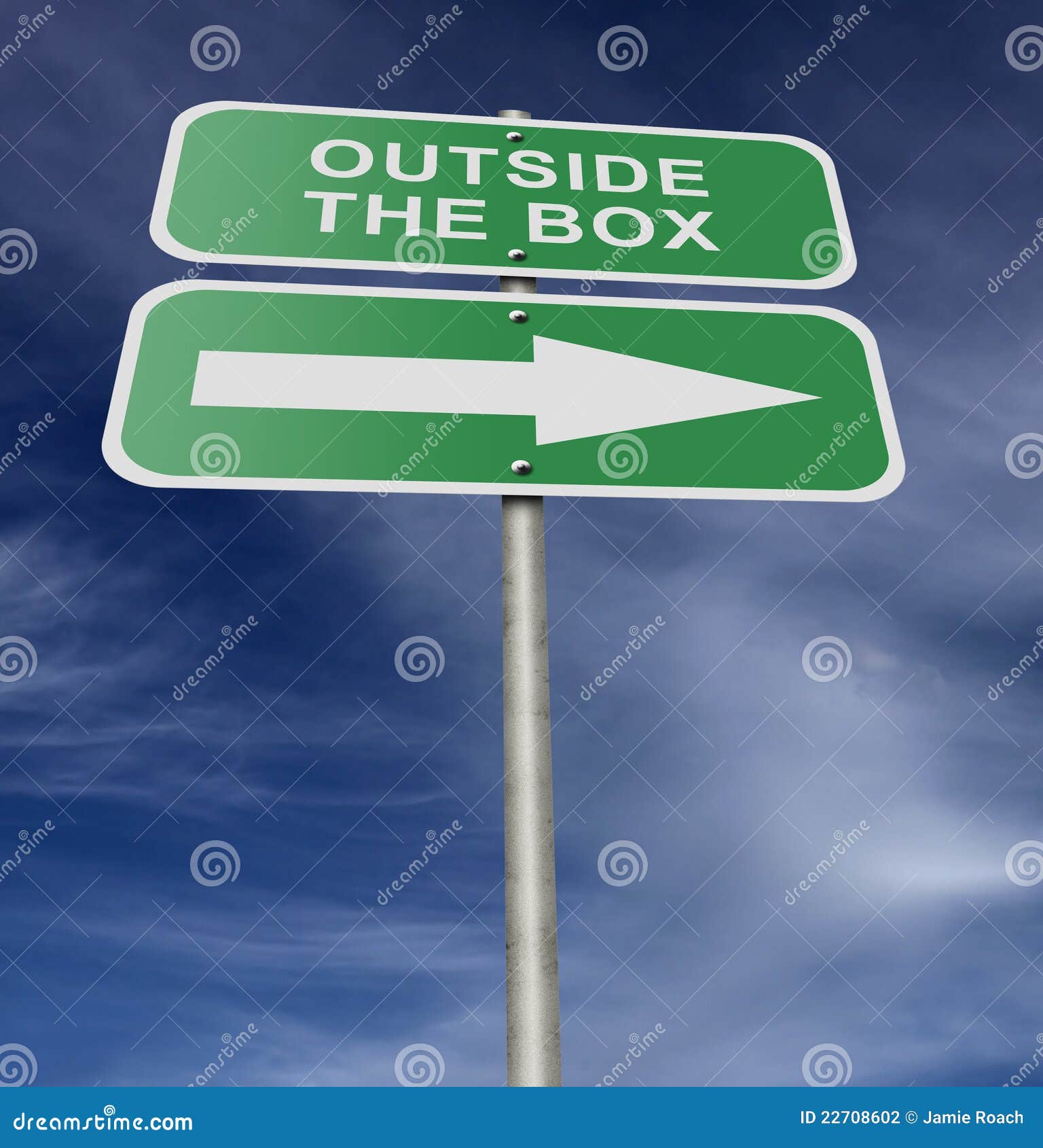 Street Road Sign Outside the Box Stock Illustration - Illustration of ...