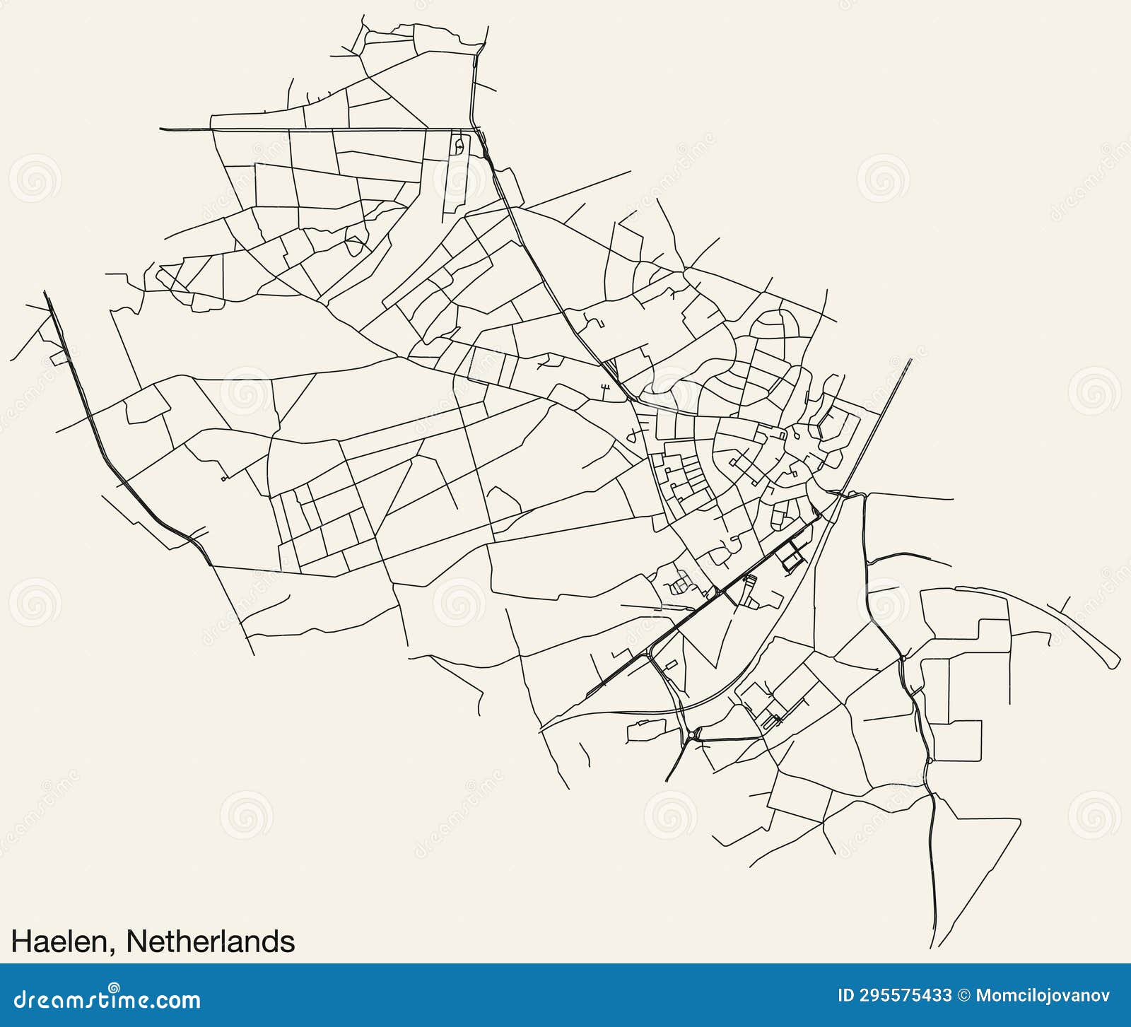 Street Roads Map of HAELEN, NETHERLANDS Stock Vector - Illustration of ...