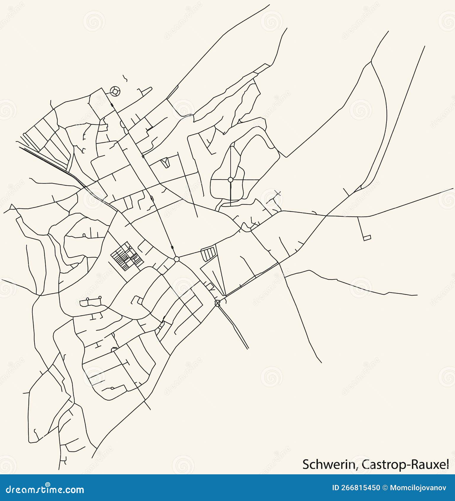 Street Roads Map of the SCHWERIN DISTRICT, CASTROP-RAUXEL Stock Vector ...