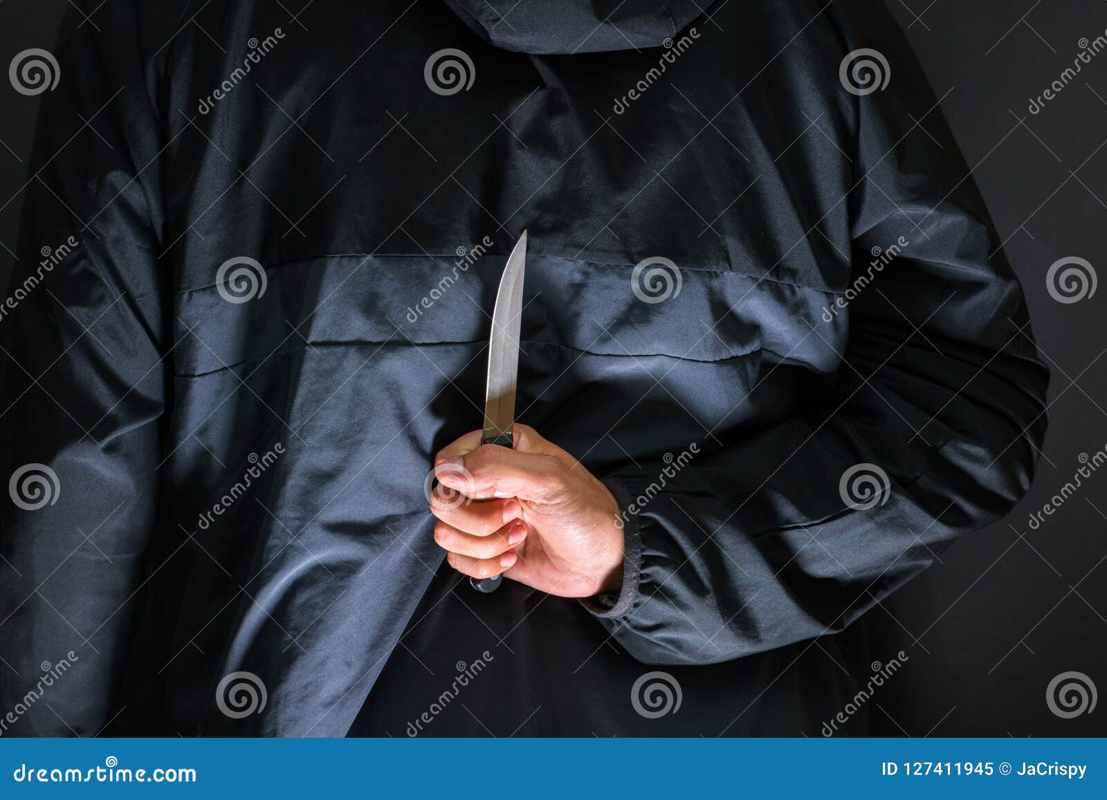 Street Robber with a Knife - Killer Person with Sharp Knife about To ...