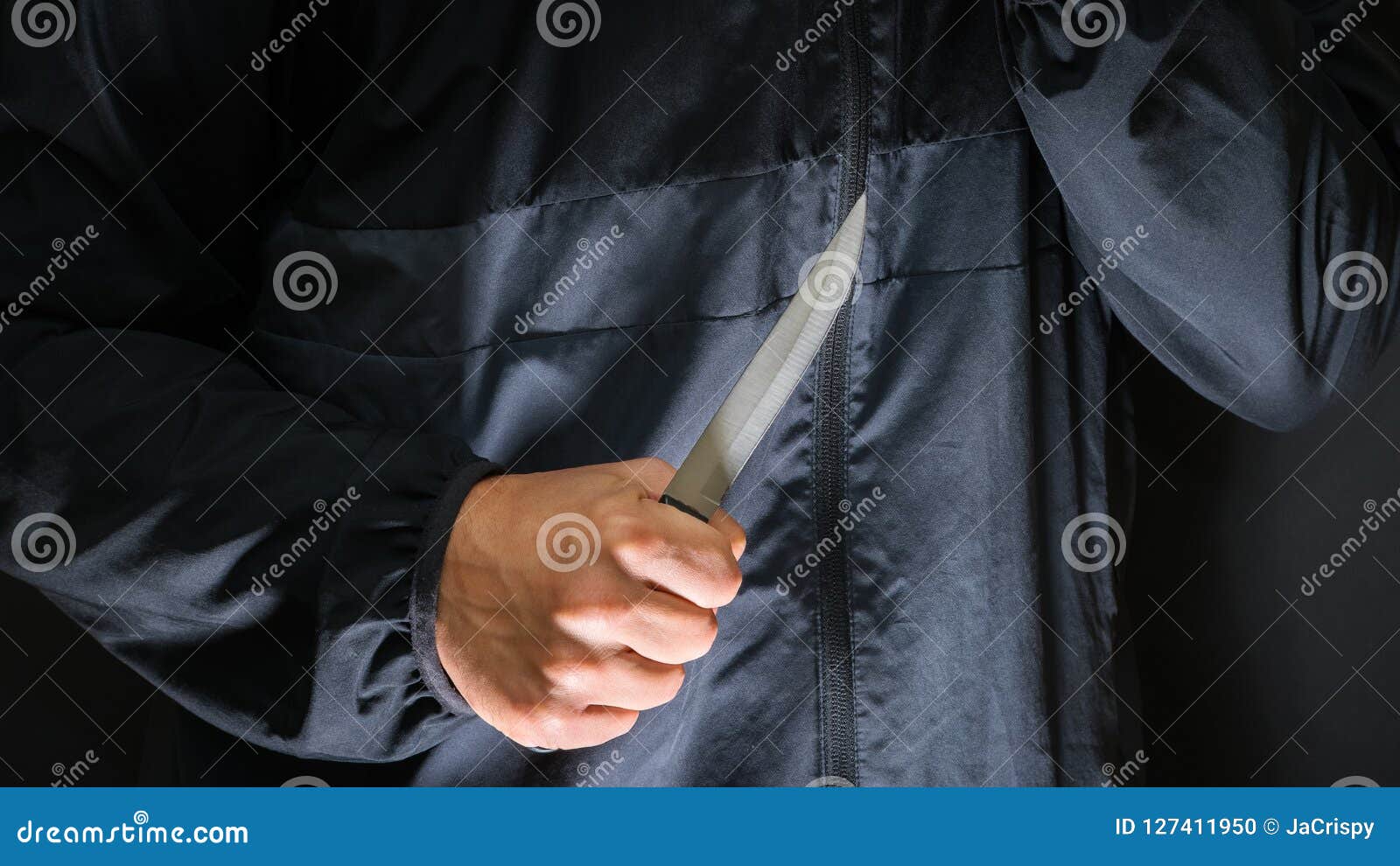 Street Robber with a Knife - Killer Person with Sharp Knife about To ...