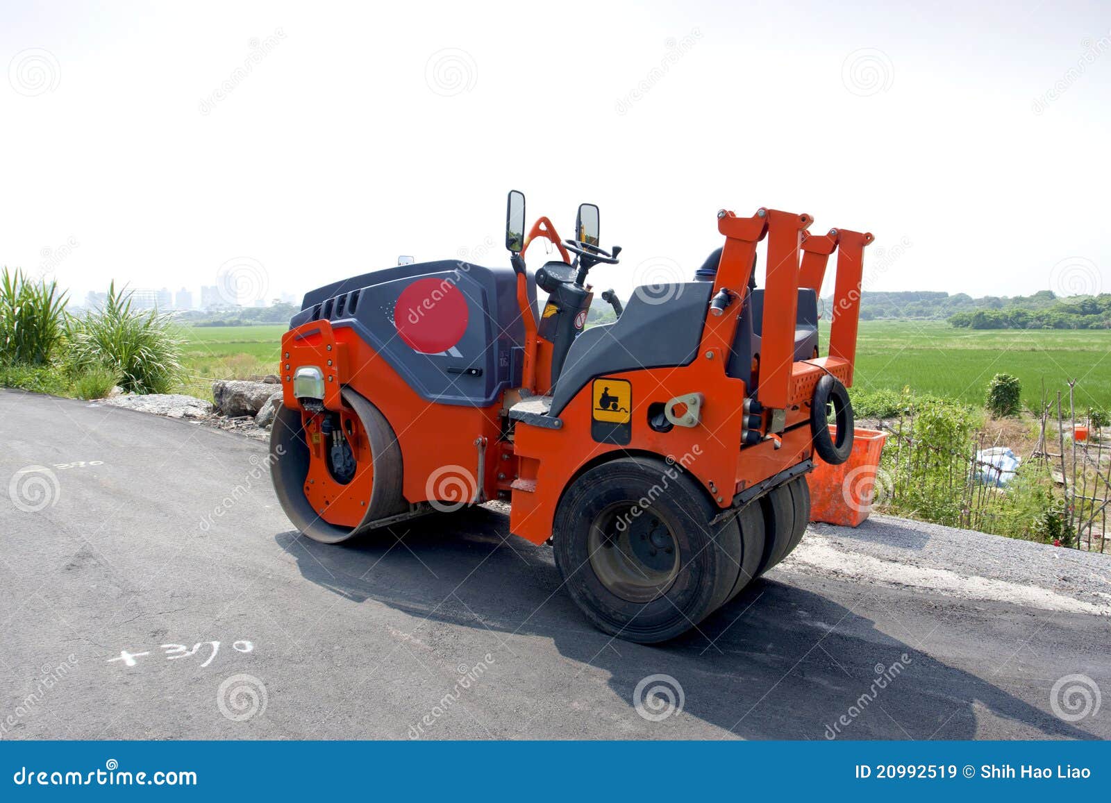 Street roller machine stock image. Image of heavy, highway - 20992519