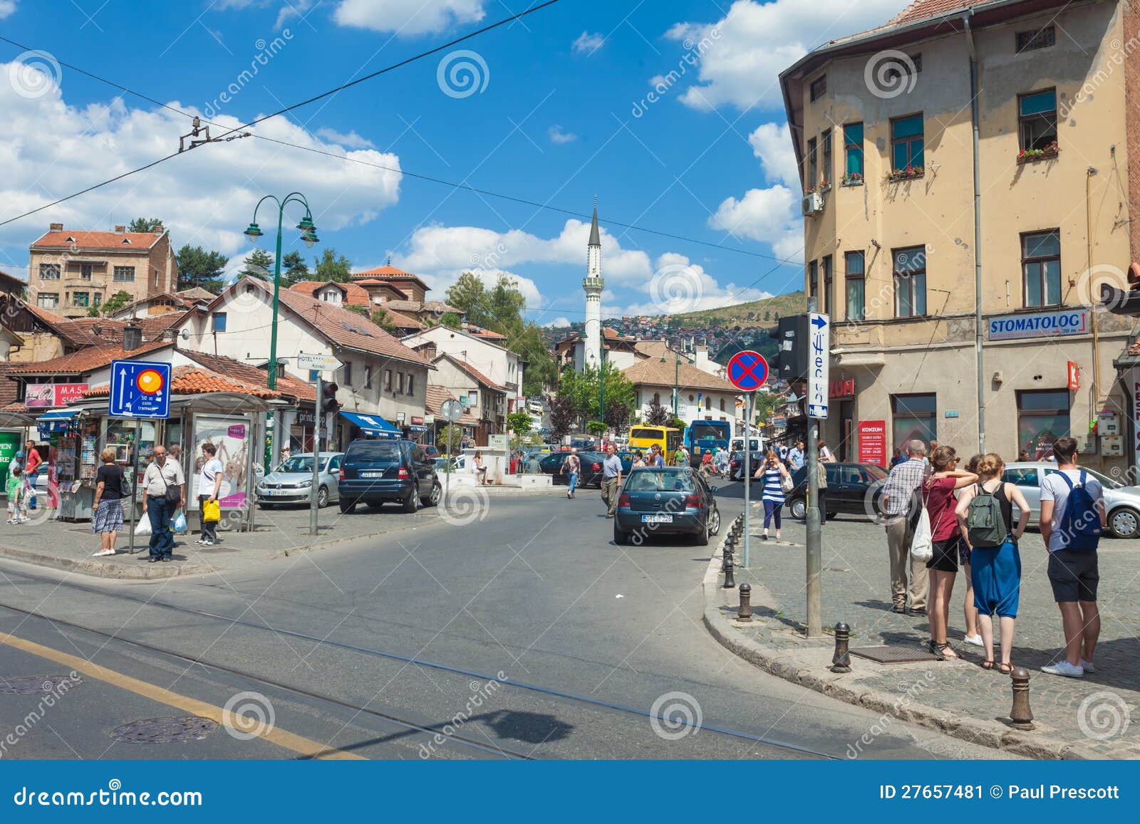Street in Sarajevo editorial photo. Image of masjid, bosnian - 27657481
