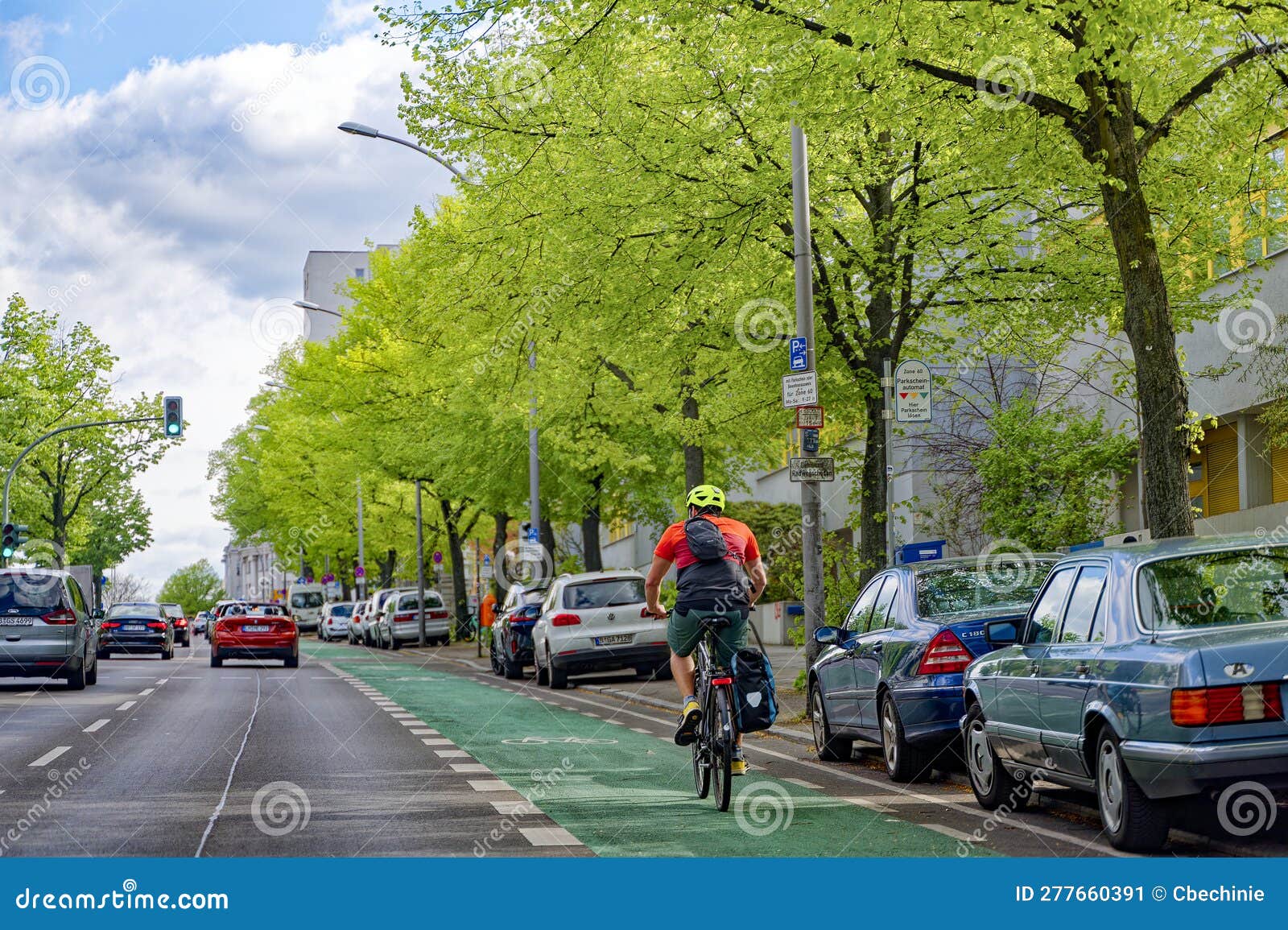 Street Scene with a Cycleway in Downtown Berlin Editorial Photo - Image ...