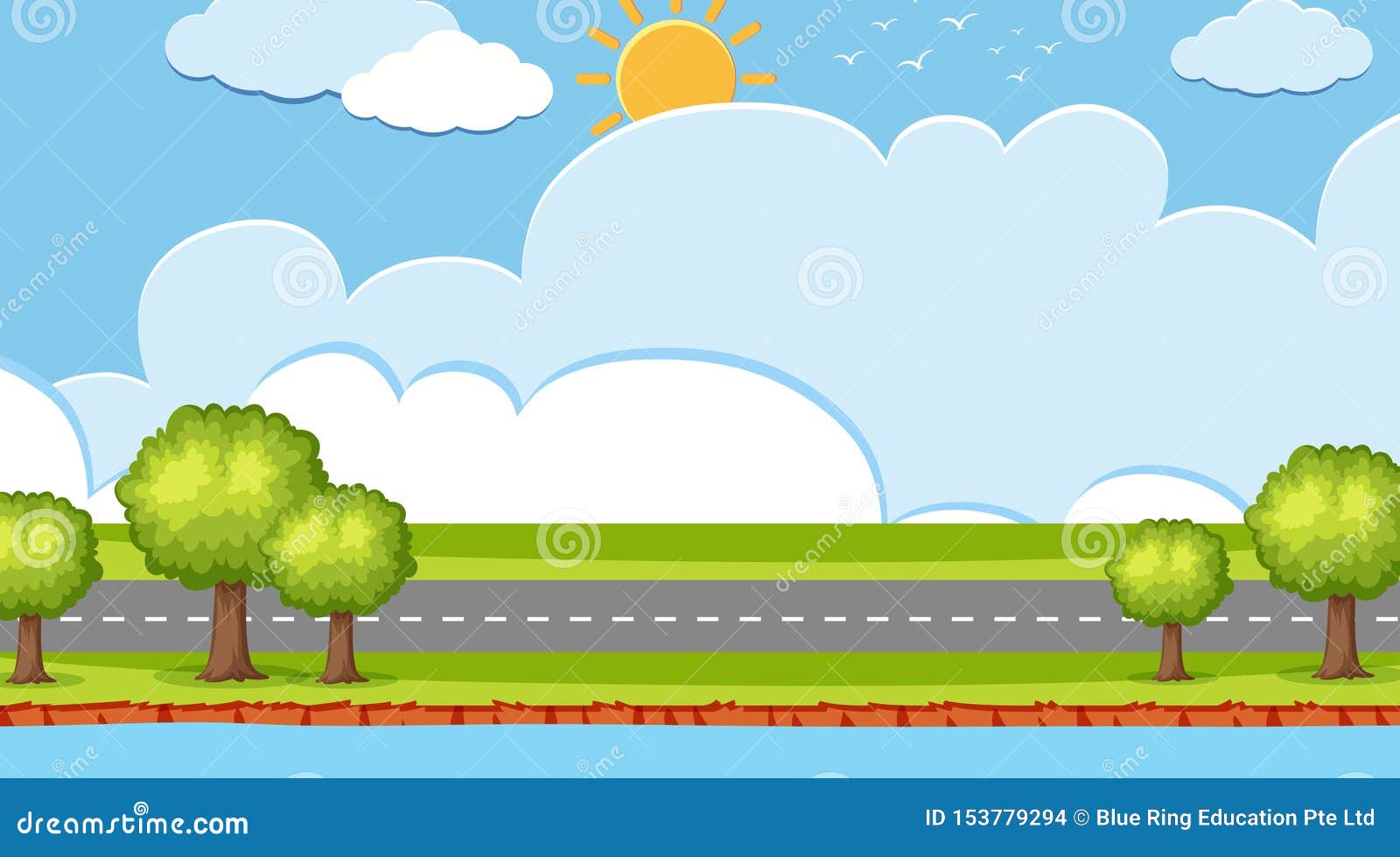 Street scene in day time stock vector. Illustration of stream - 153779294