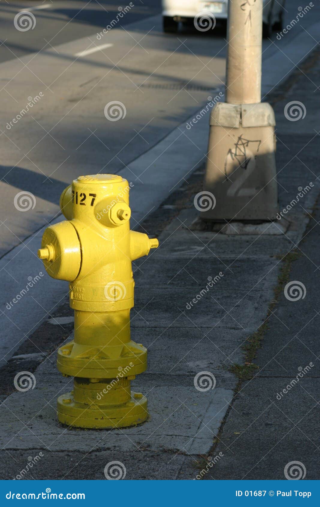 Street Scene with Fire Hydrant Stock Image - Image of curbs, yellow: 1687