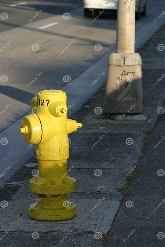 Street Scene with Fire Hydrant Stock Image - Image of curbs, yellow: 1687