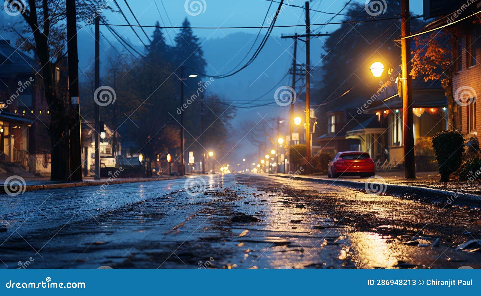 A Street Scene with a Light Trails from the City Lights Stock Image ...