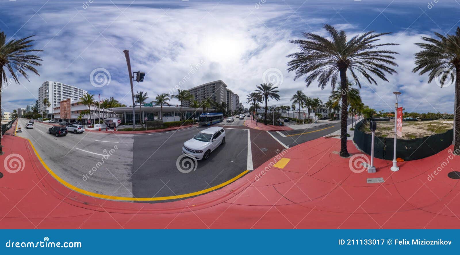 360 Street Scene Miami Surfside Street View Stock Image - Image of ...