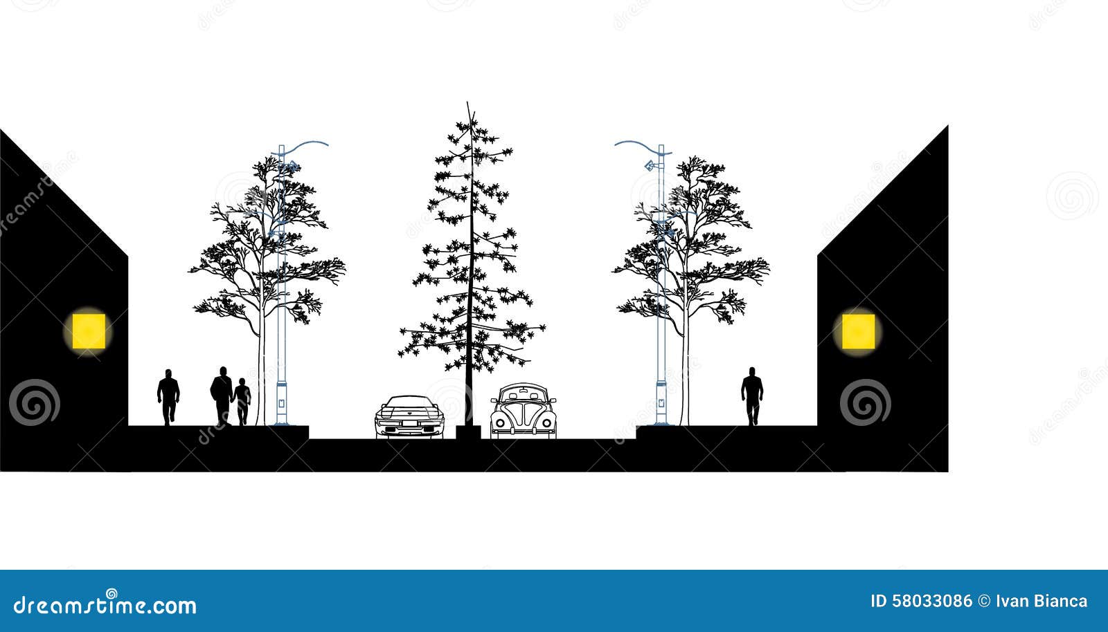 Street Section stock illustration. Illustration of city - 58033086