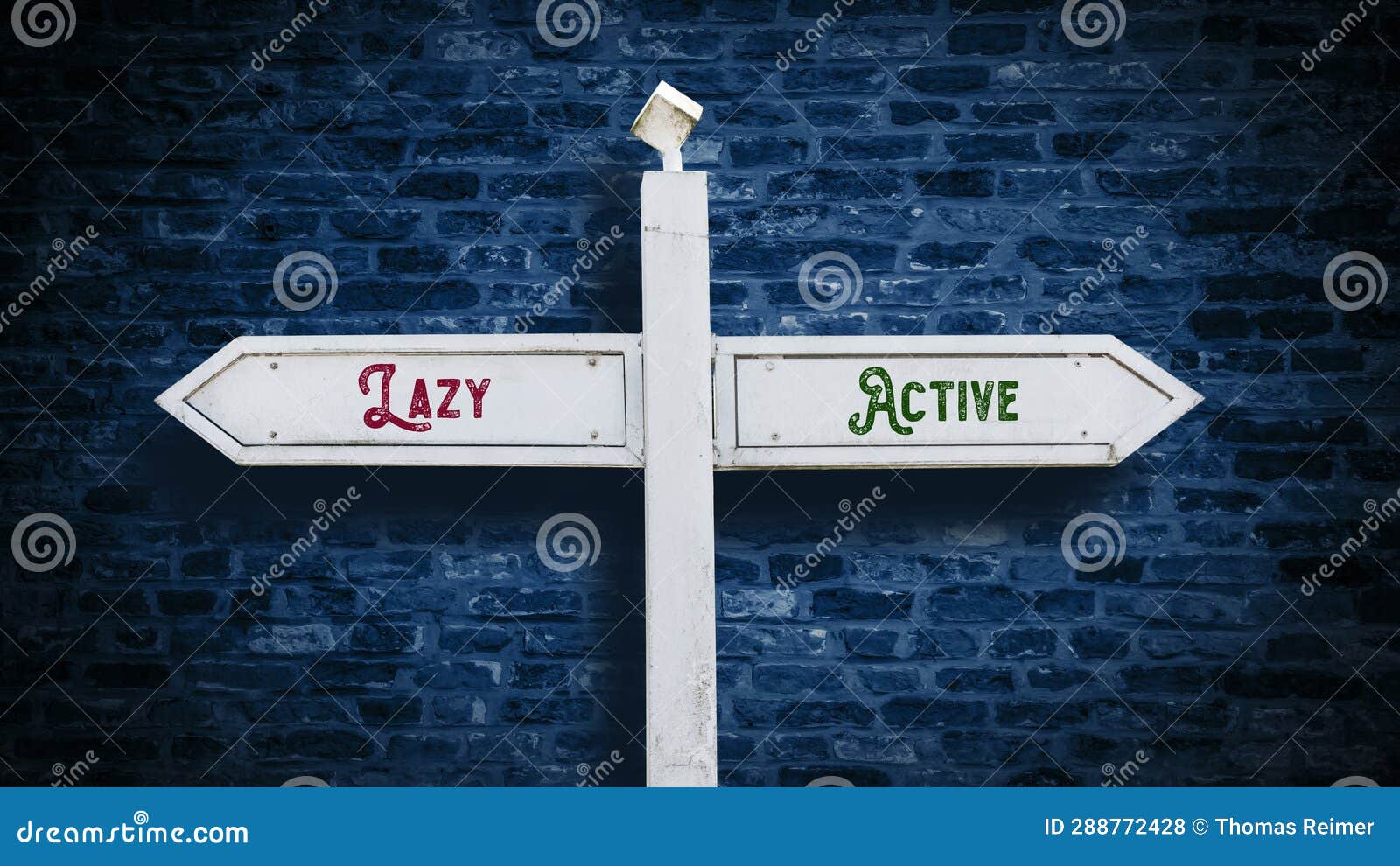 Street Sign Active Versus Lazy Stock Illustration - Illustration of ...