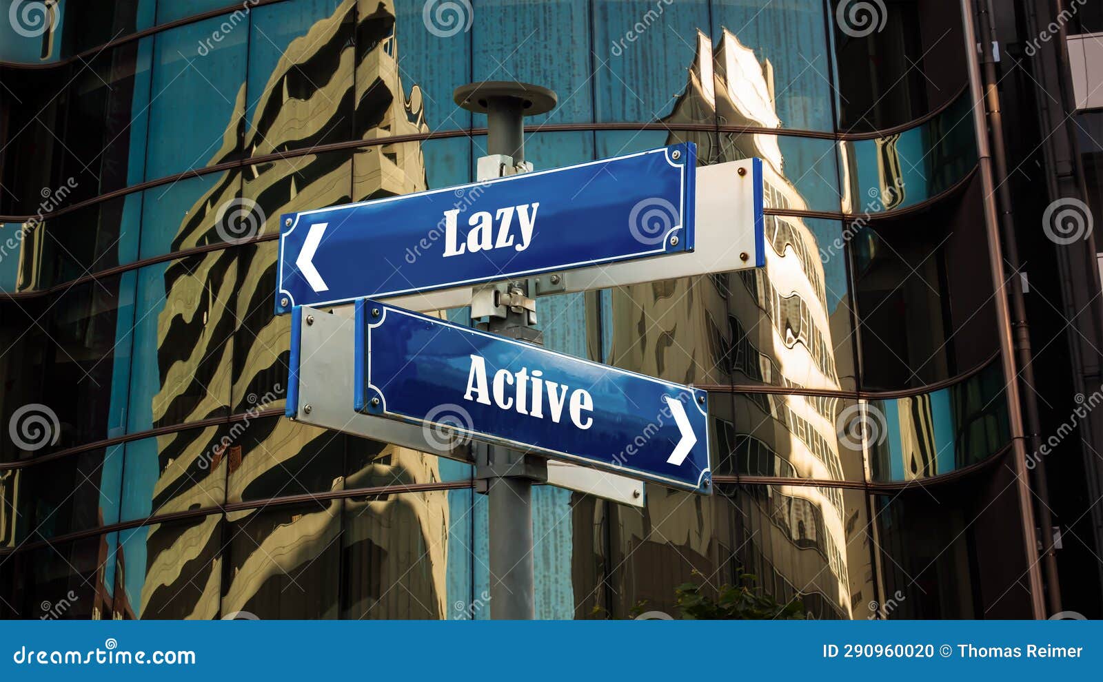 Street Sign Active Versus Lazy Stock Photo - Image of signpost ...