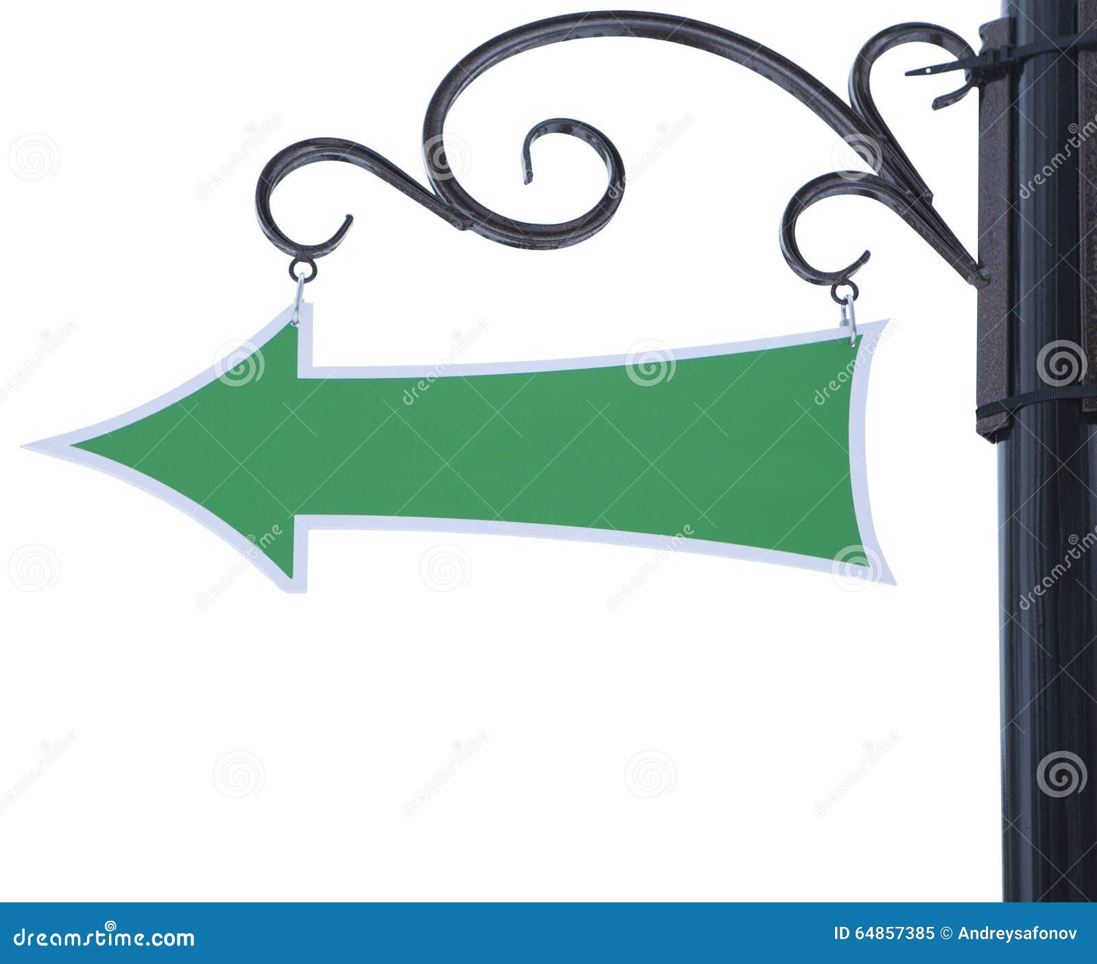 Street Sign of Arrow Shape Isolated on White Stock Image - Image of ...