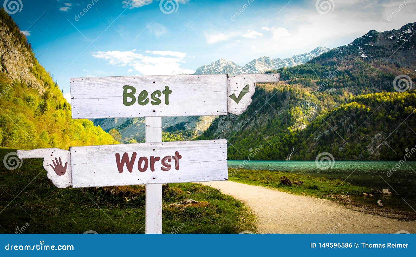 Street Sign Best Versus Worst Stock Photo - Image of rejection, true ...