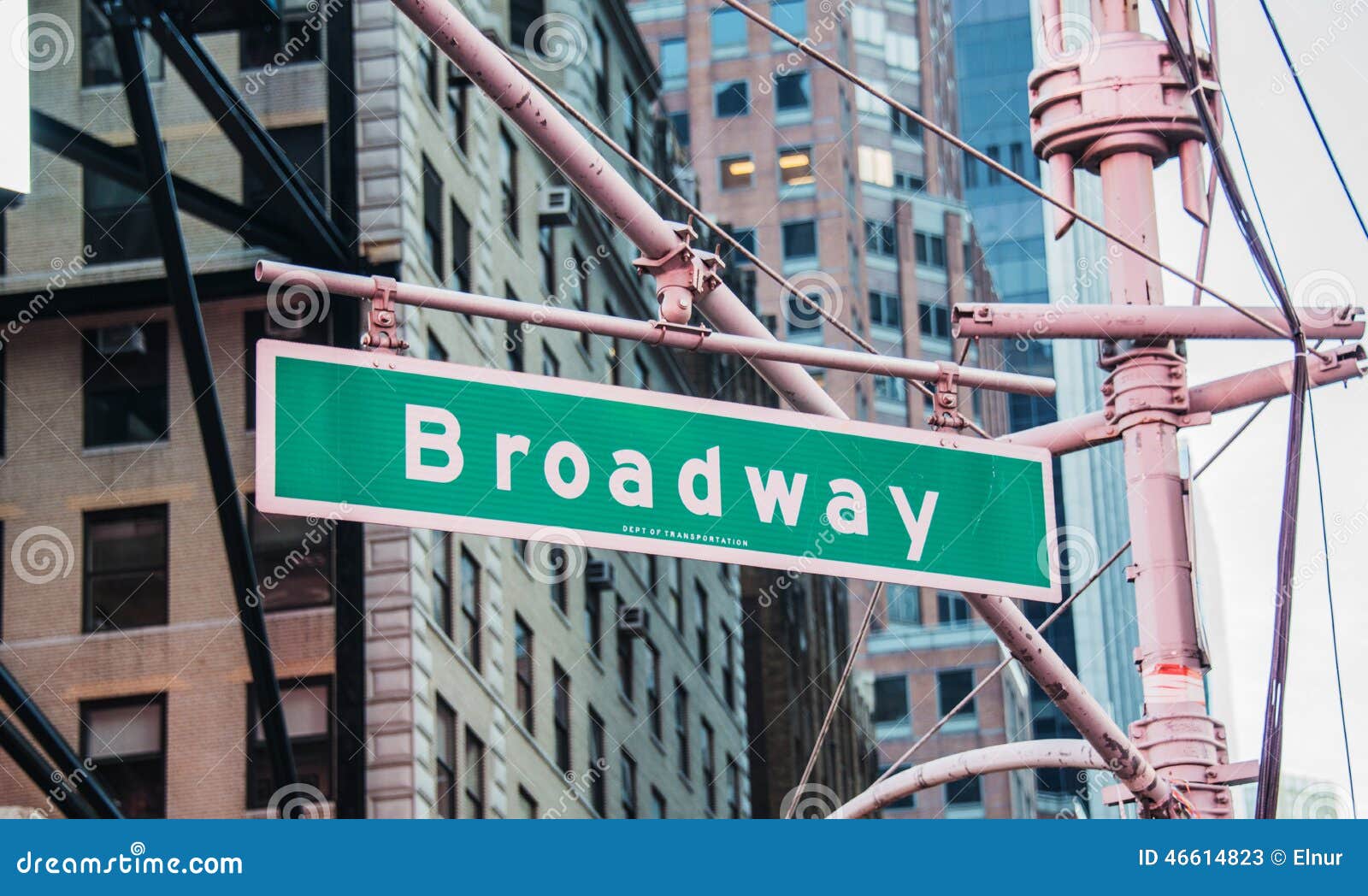 Street sign on Broadway stock image. Image of busy, rush - 46614823
