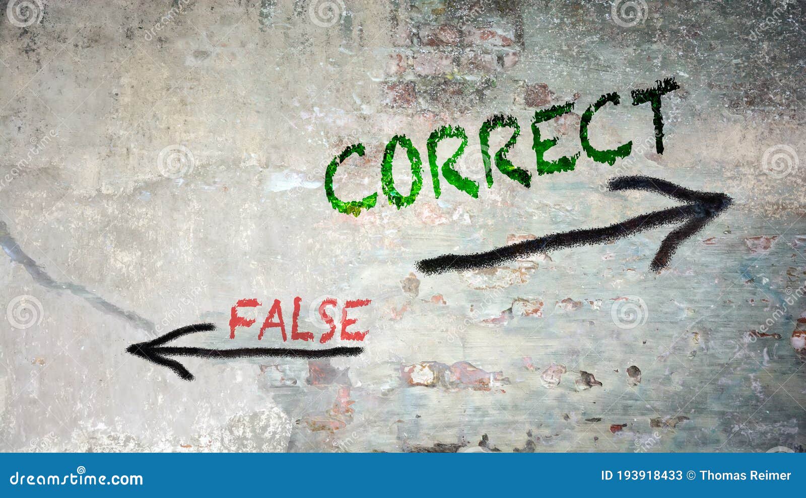 Street Sign Correct Versus False Stock Image - Image of shield, error ...