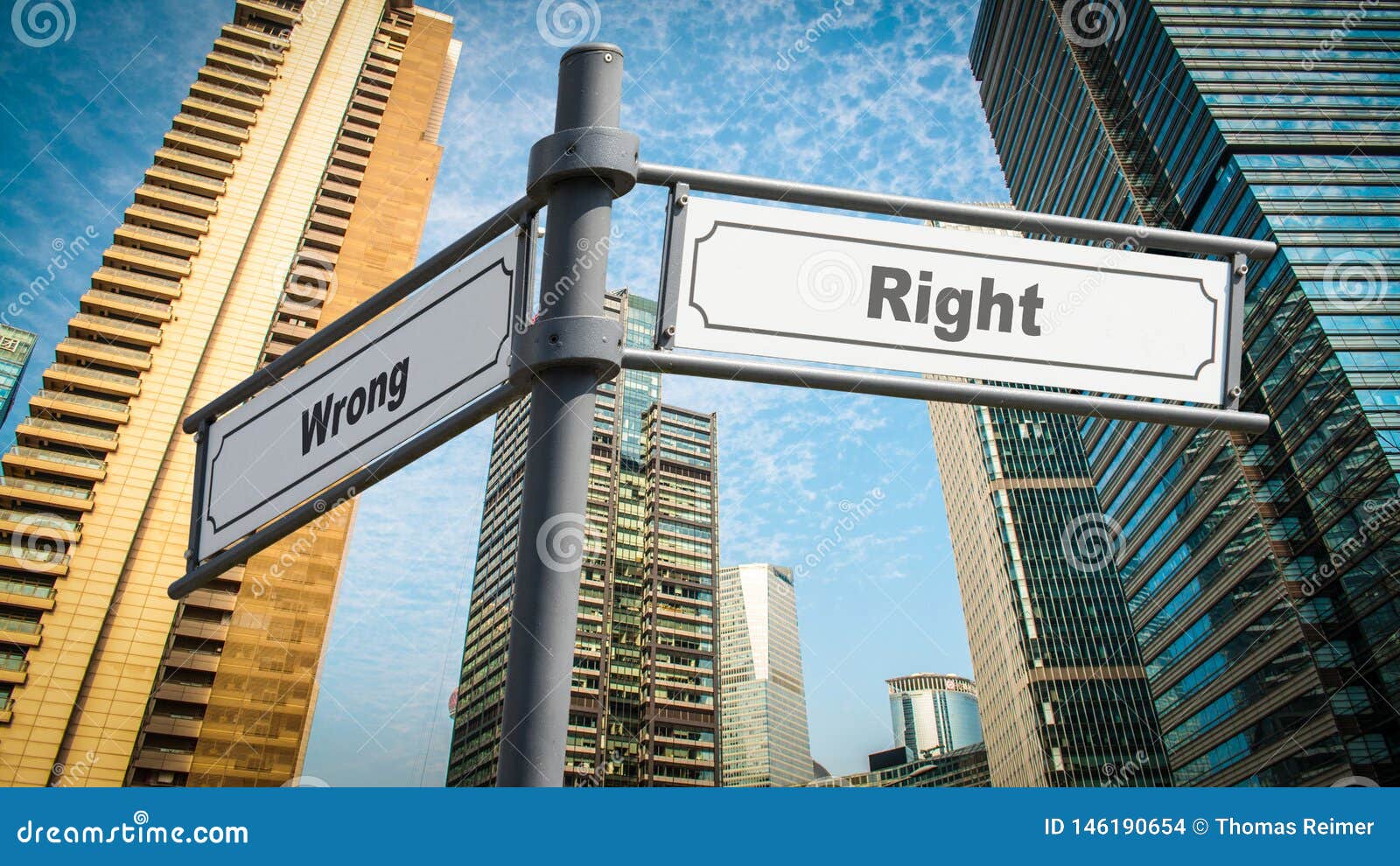 Street Sign To Right Versus Wrong Stock Illustration - Illustration of ... Street Sign To Right Versus Wrong Stock Illustration - Illustration of ...