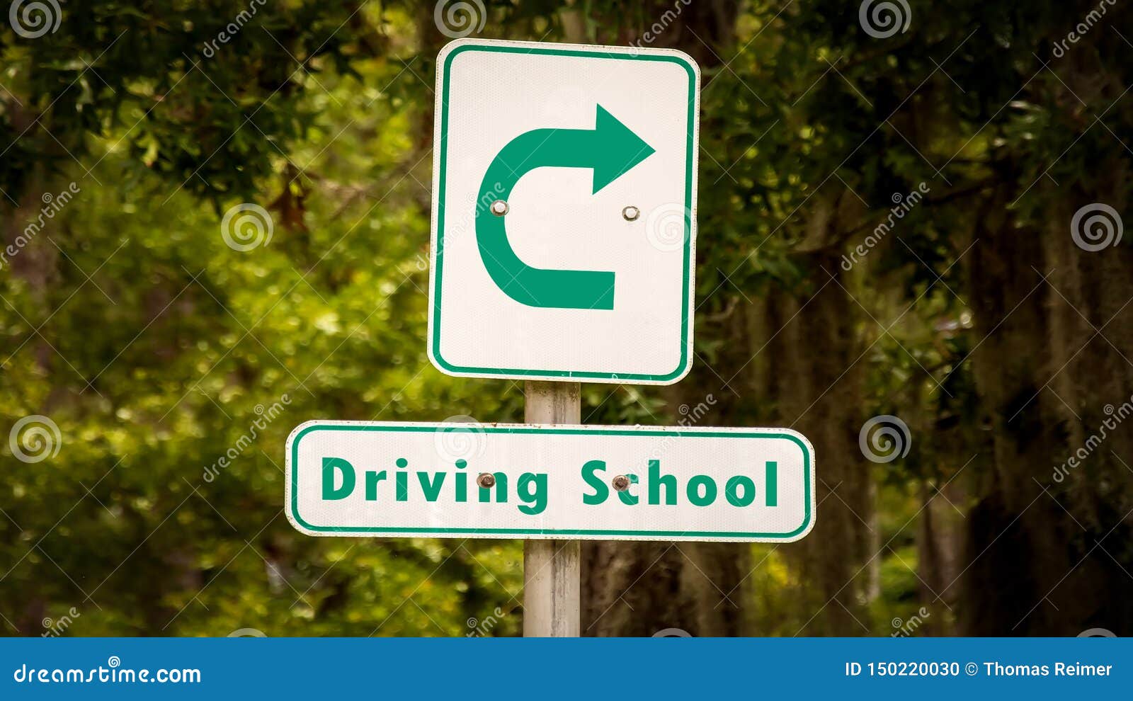 Street Sign DRIVING SCHOOL stock photo. Image of instruction - 150220030