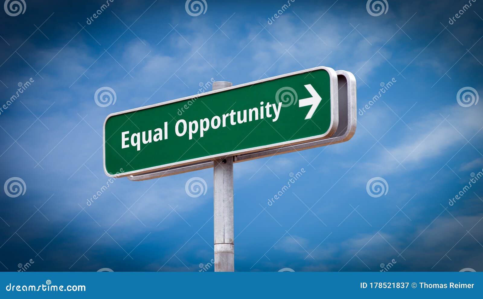 Street Sign EQUAL OPPORTUNITY Stock Image - Image of signpost, rights ...
