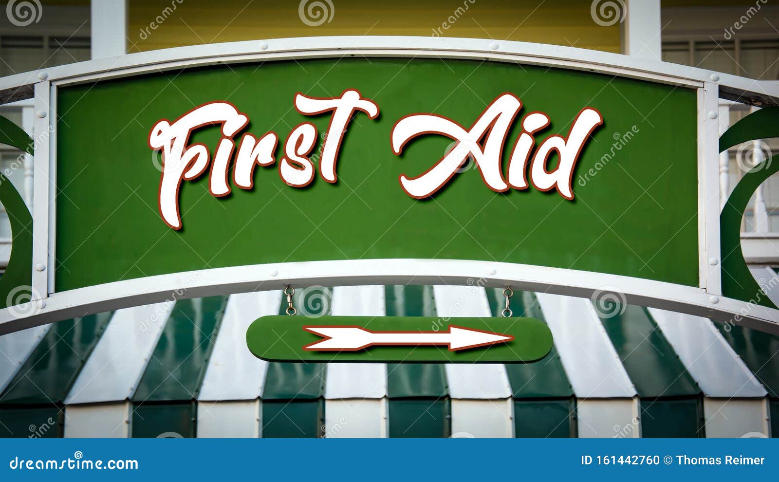 Street Sign First Aid stock photo. Image of revival - 161442760