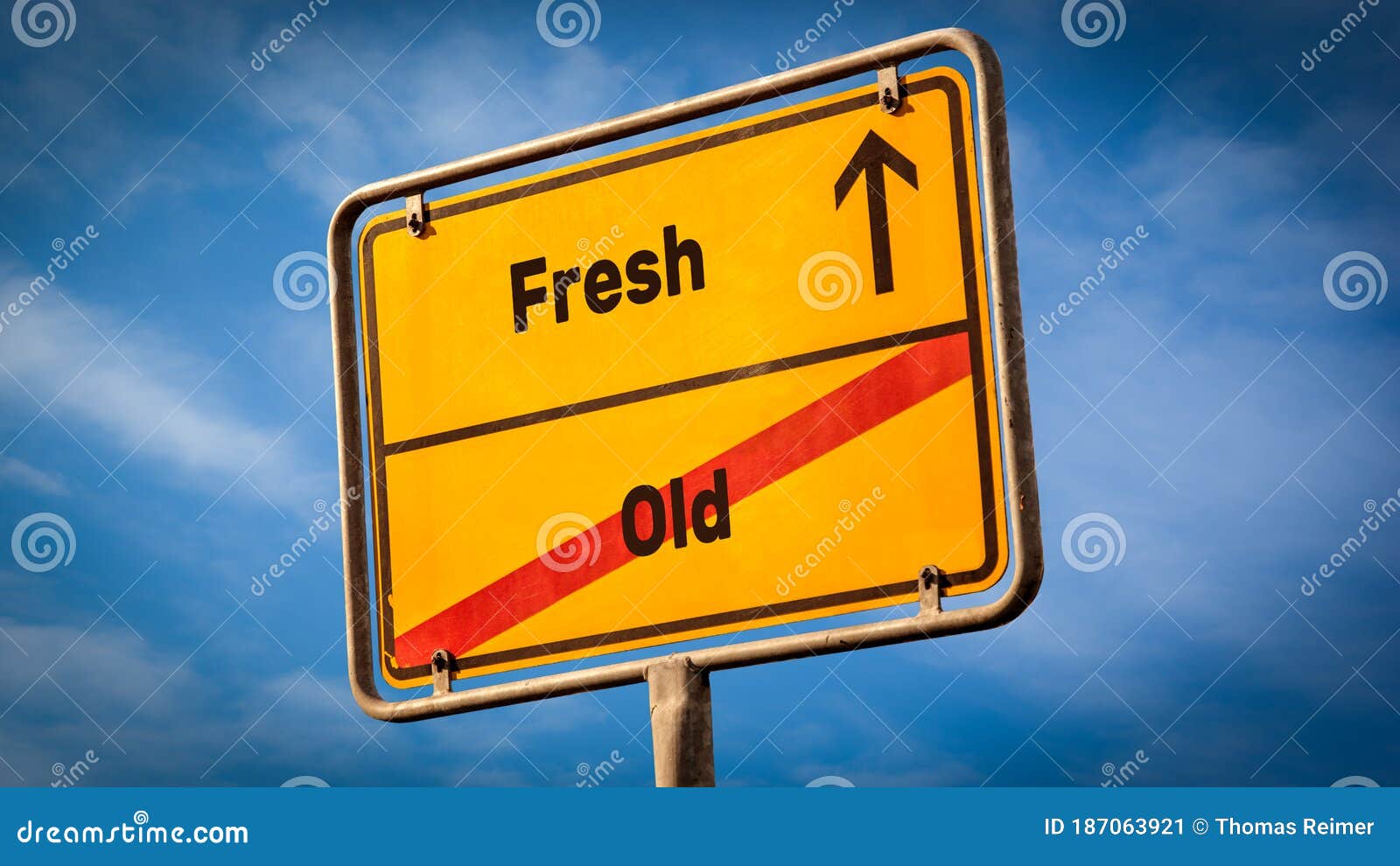 Street Sign Fresh Versus Old Stock Image - Image of maintained, good ...