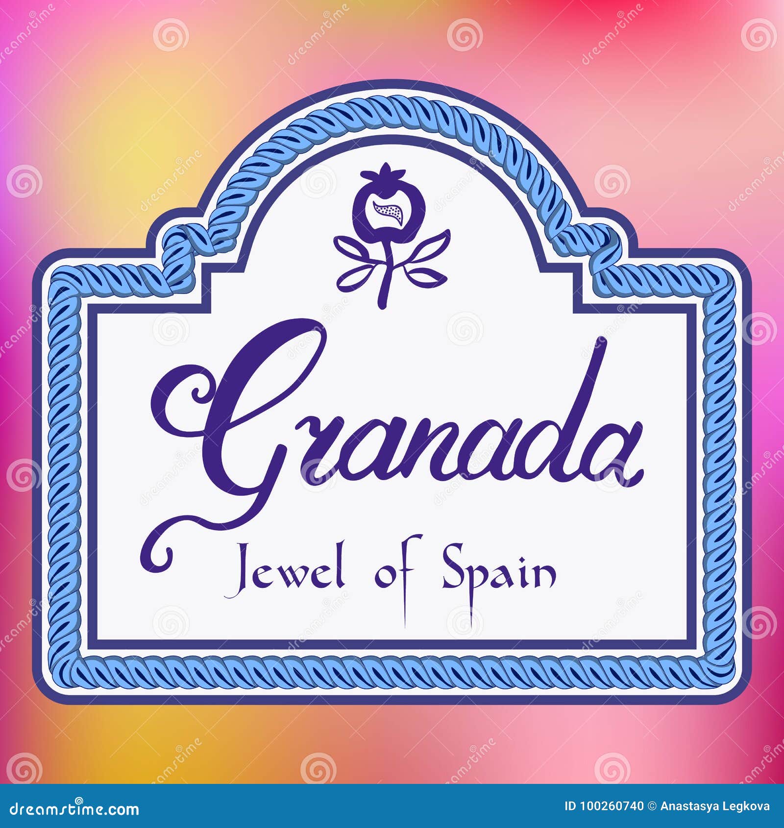 Granada Spain Outline Map Cartoon Vector | CartoonDealer.com #317443777