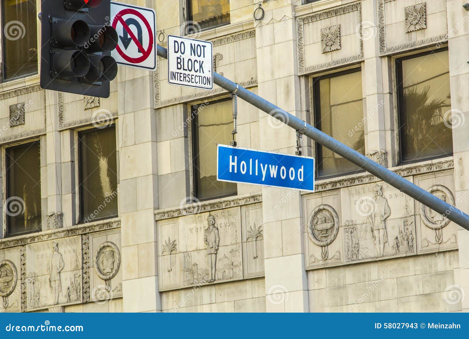Street Sign Hollywood Boulevard Stock Image - Image of traffic, tourism ...