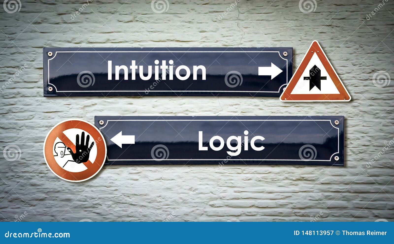 Street Sign Intuition Versus Logic Stock Image - Image of intuitive ... Street Sign Intuition Versus Logic Stock Image - Image of intuitive ...