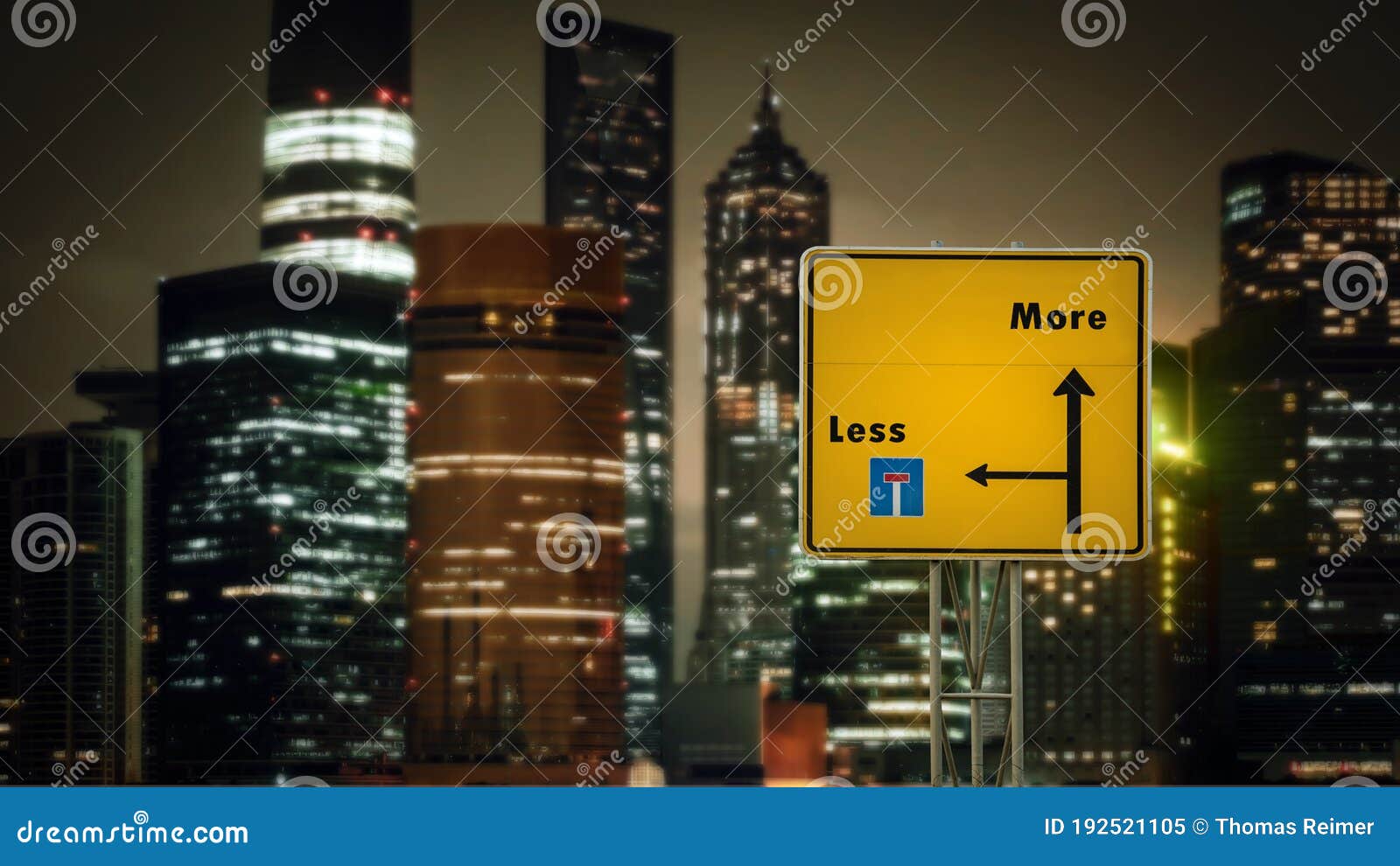 Street Sign More Versus less Stock Image - Image of business, efficient ...