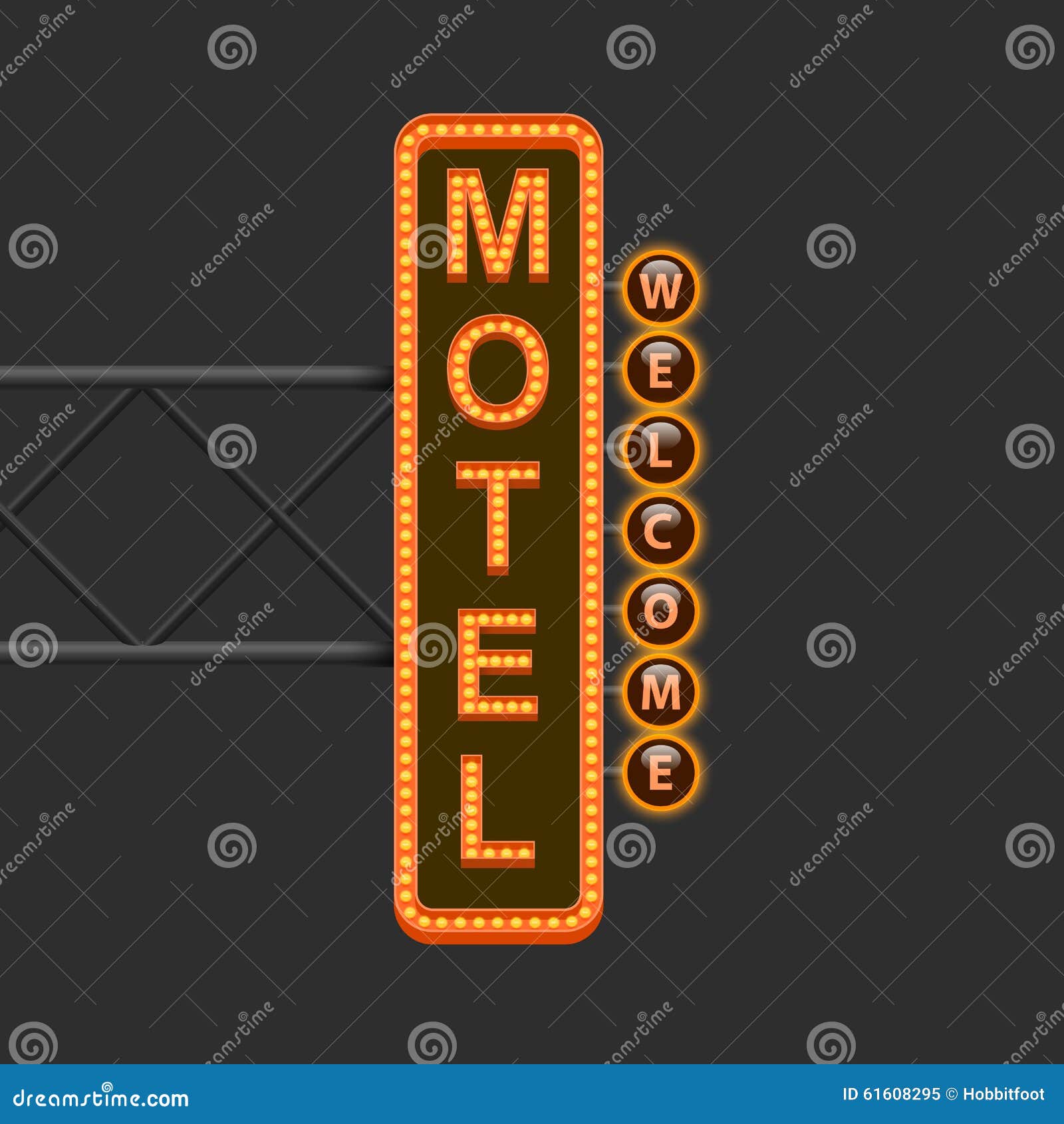 Street sign of the motel stock vector. Illustration of frame - 61608295