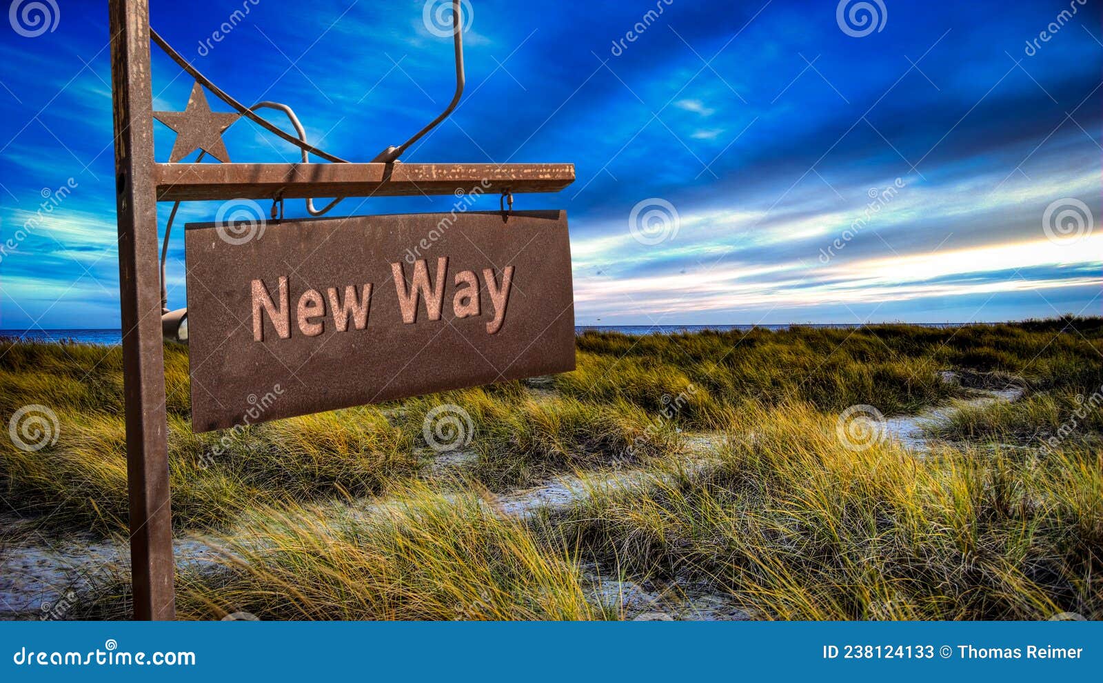 Street Sign New Way stock image. Image of beginning - 238124133