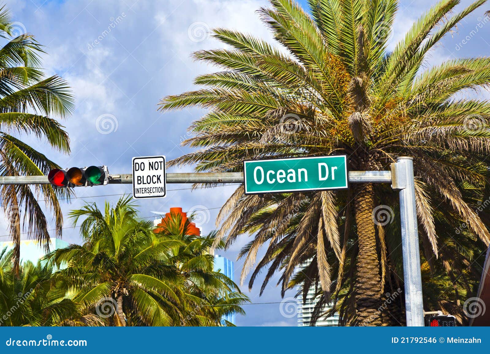 Street Sign Ocean Drive of Famous Stock Photo - Image of famous ...
