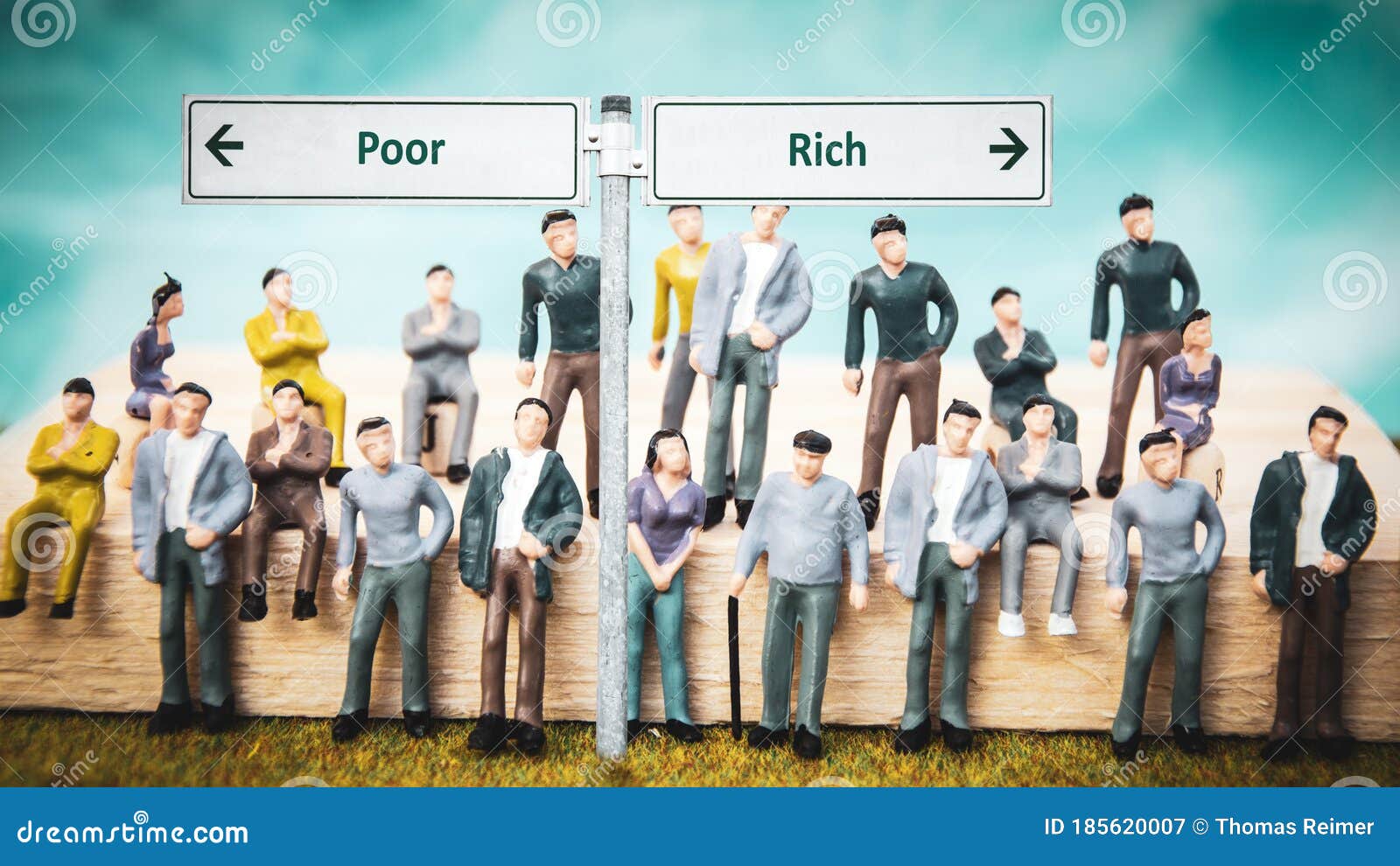 Street Sign Rich Versus Poor Stock Image - Image of slum, luxury: 185620007