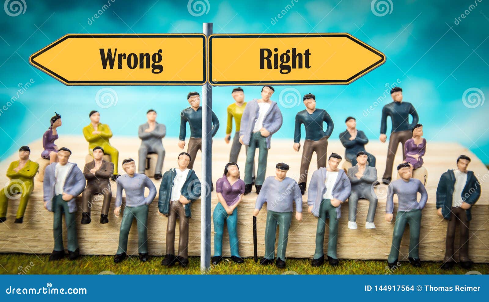 Street Sign Right Versus Wrong Stock Photo - Image of contra, direction ...