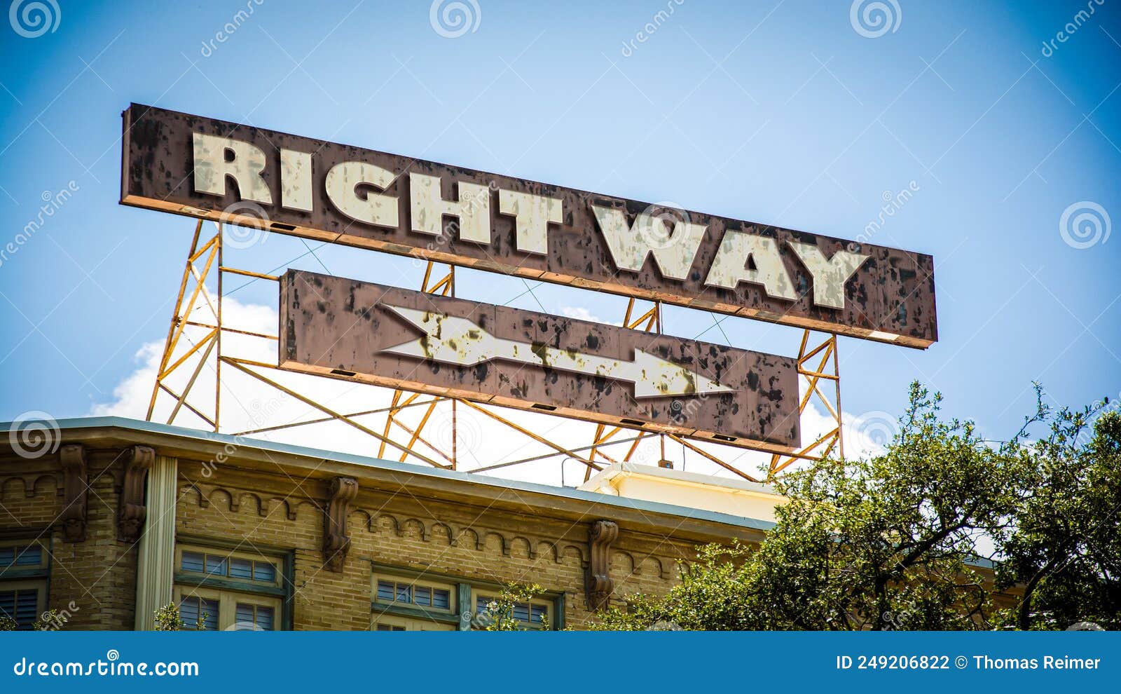 Street Sign Right Way stock photo. Image of diploma - 249206822