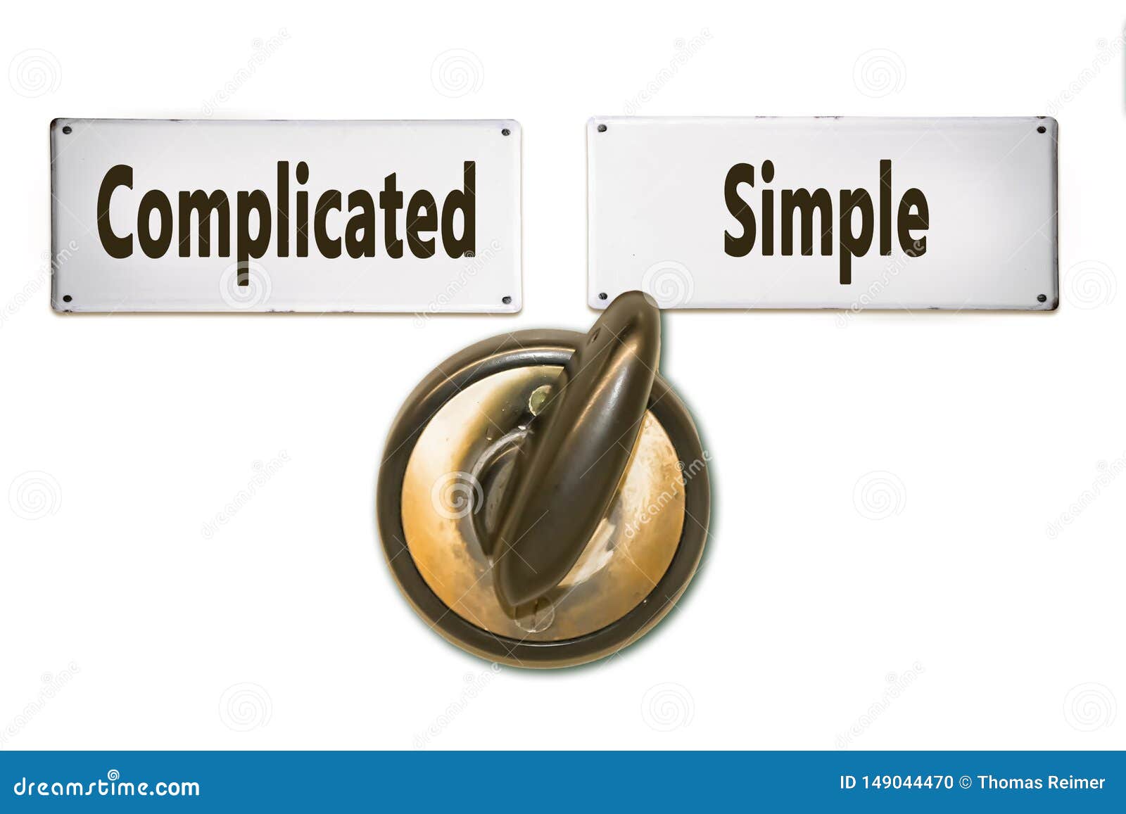 Street Sign Simple Versus Complicated Stock Photo - Image of problem ...