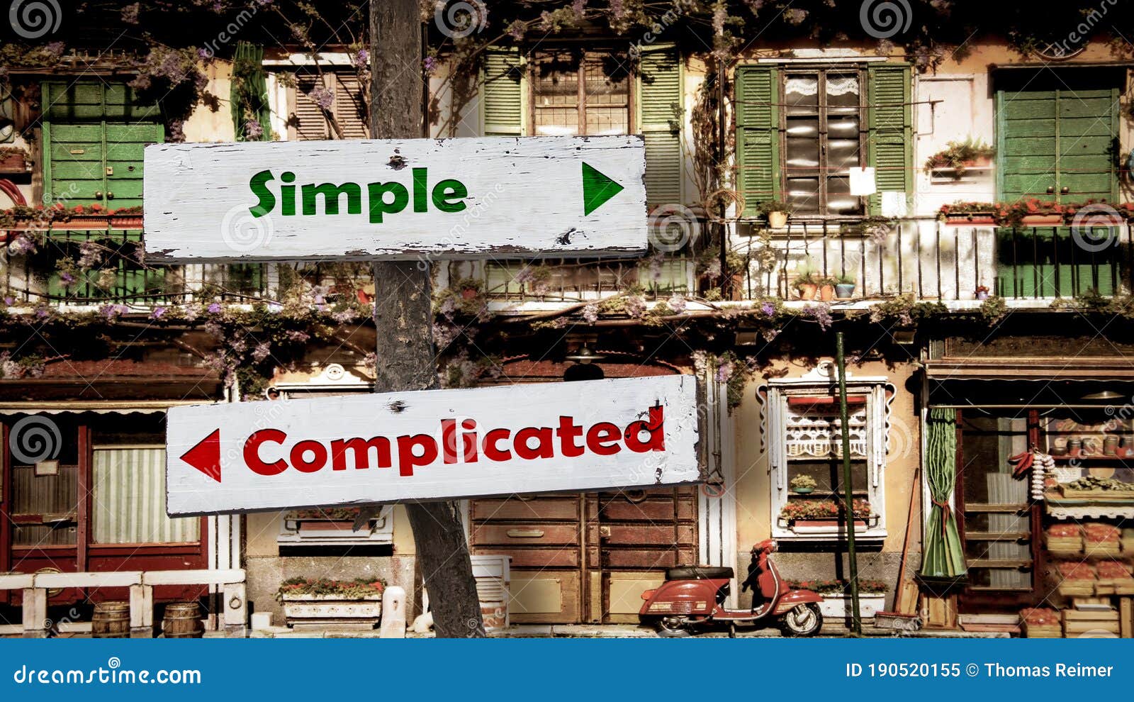 Street Sign Simple Versus Complicated Stock Image - Image of choice ...