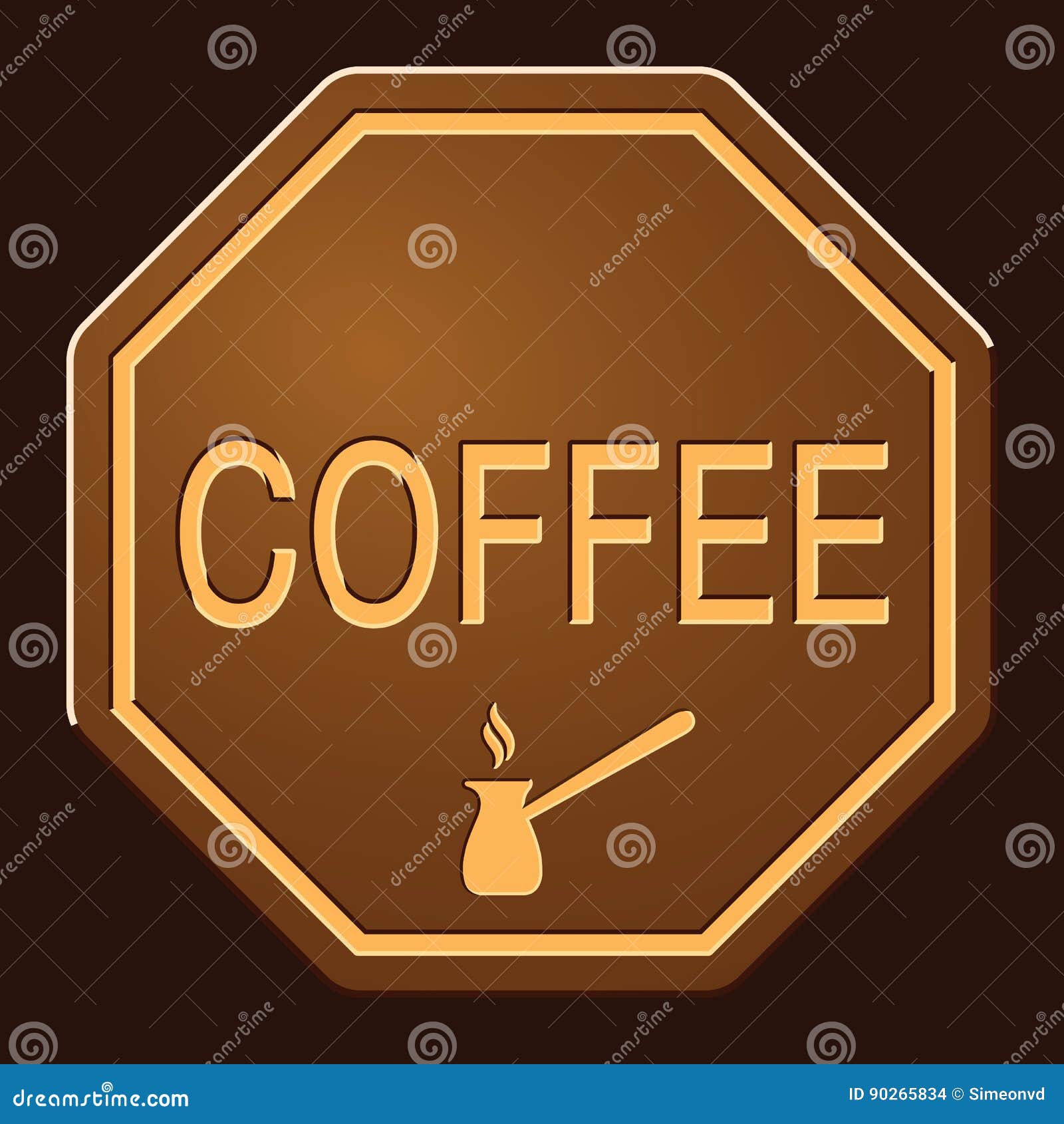 Street Sign Stop with Text Coffee Stock Vector - Illustration of road ...