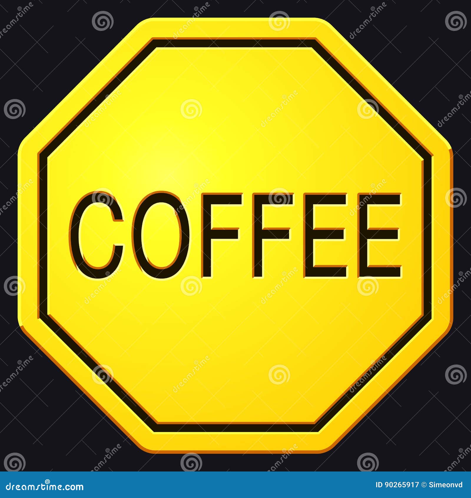 Street Sign Stop with Text Coffee Stock Vector - Illustration of ...