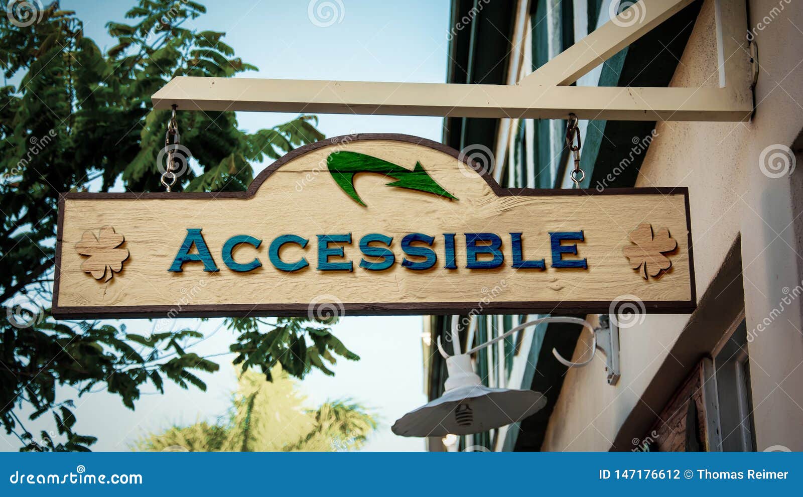 Street Sign to Accessible stock photo. Image of approachable - 147176612