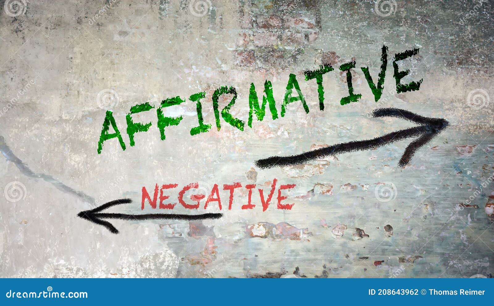 Street Sign To Affirmative Versus Negative Stock Photo - Image of ...