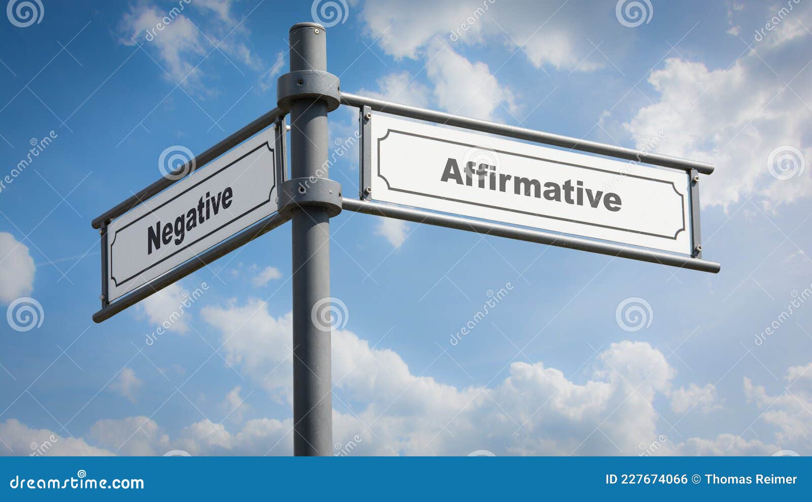 Street Sign To Affirmative Versus Negative Stock Illustration ...