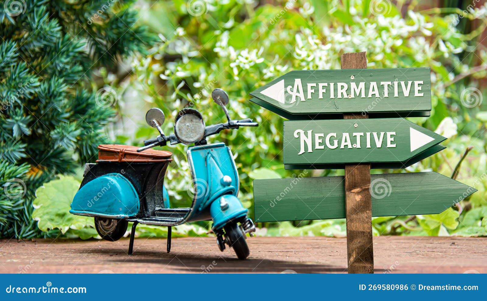 Street Sign To Affirmative Versus Negative Stock Photo - Image of ...