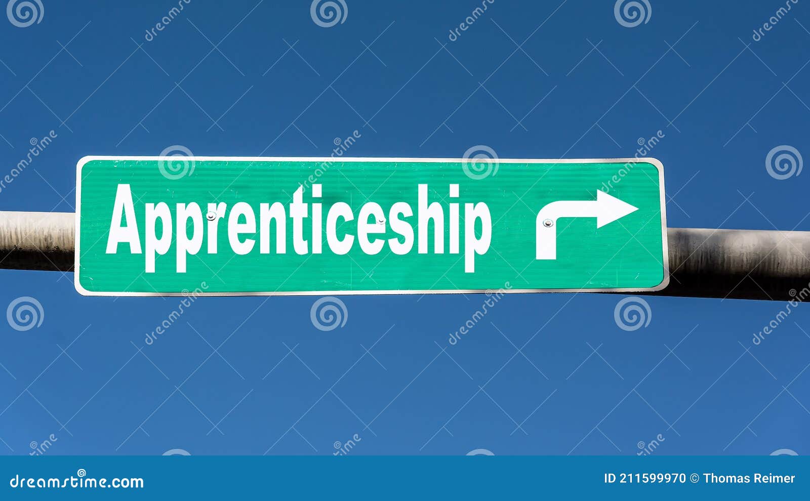 Street Sign To Apprenticeship Stock Photo - Image of instructor, street ...